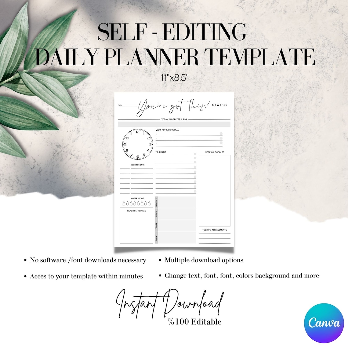 Editable You've Got This Daily Planner, Printed You've Got This Daily ...