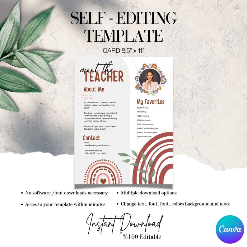 Custom Meet the Teacher Template, Back to School, Newsletter Template ...