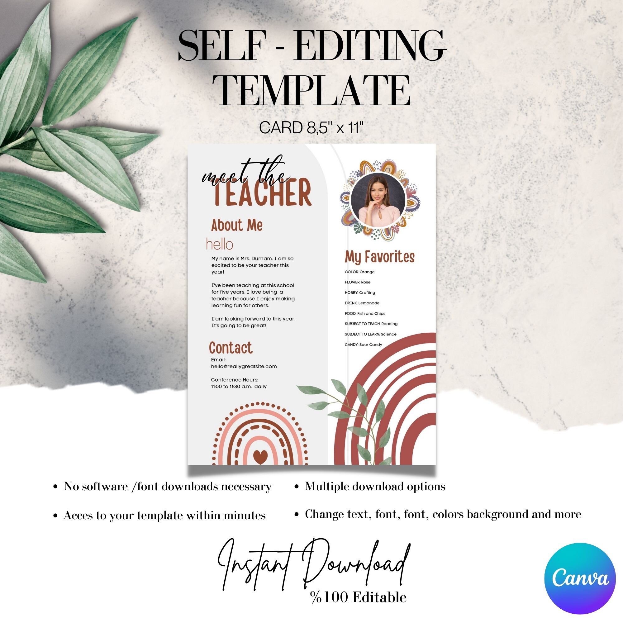 Custom Meet the Teacher Template, Back to School, Newsletter Template ...