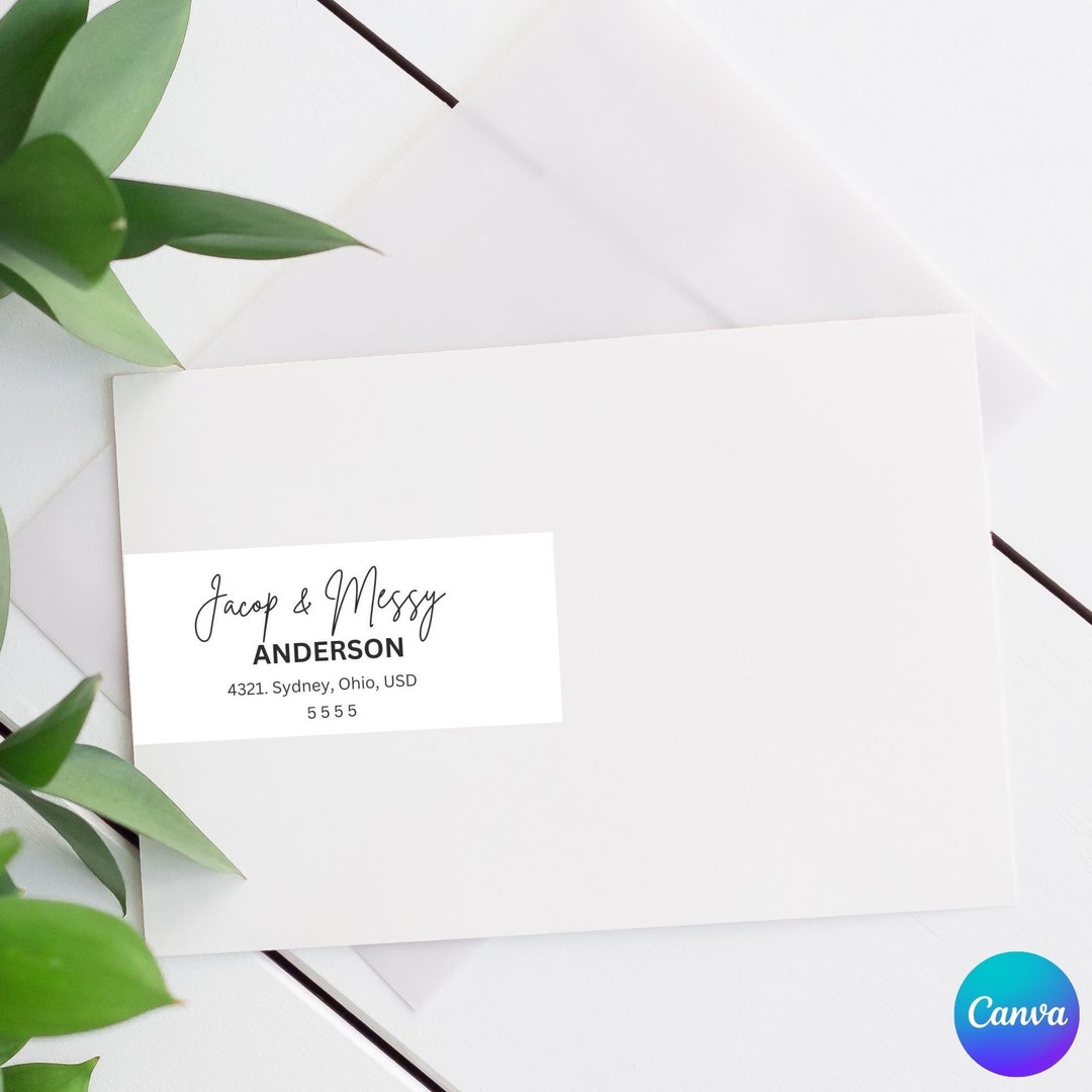 Editable Address Label Template, Handwritten Style Envelope Address ...