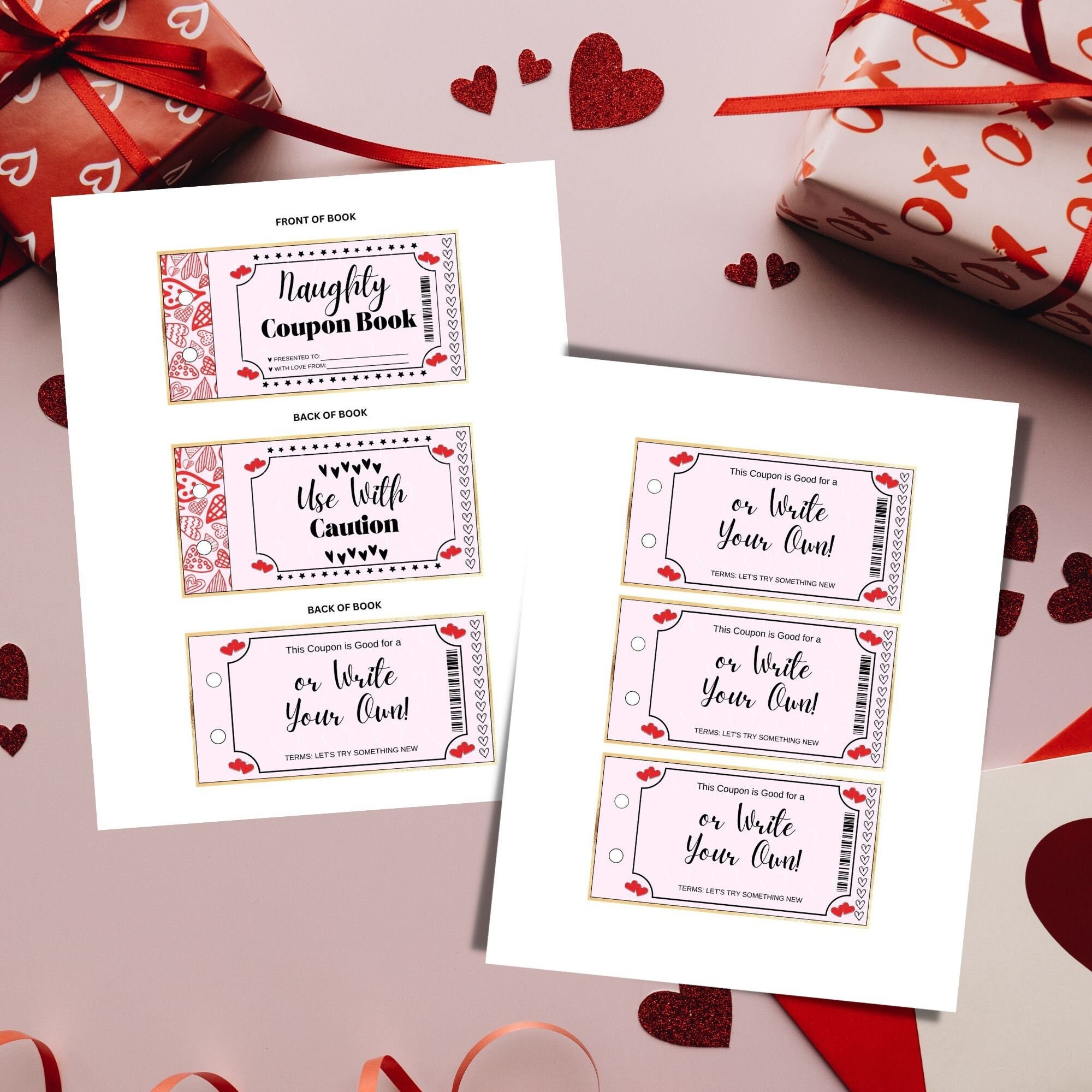 Editable Love Coupon Book Template , Naughty Valentine Coupon Book ...