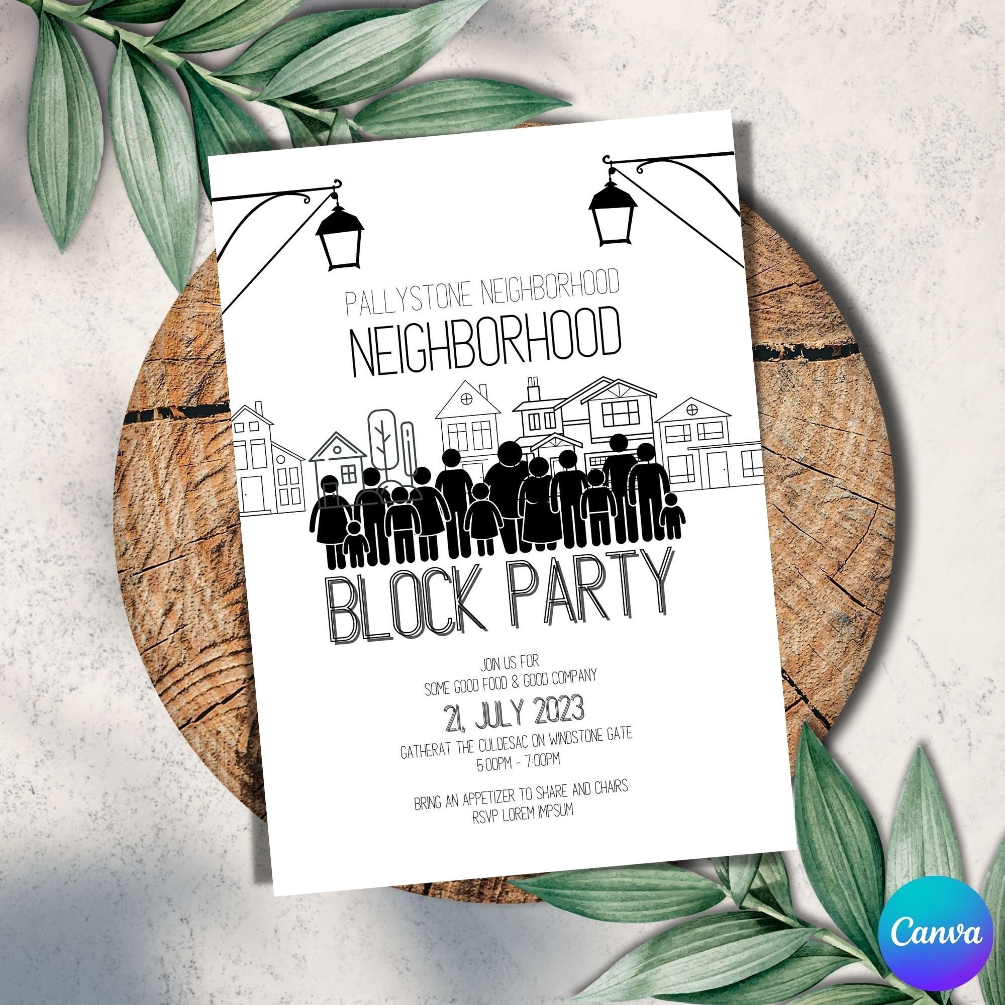 Editable Block Party, Street Party Invite, Meet the Neighbor ...