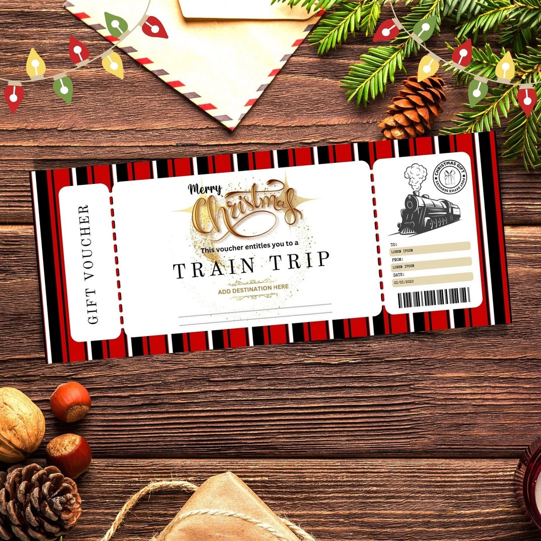Christmas Train Ticket Template, North Pole Express Ticket, Christmas ...