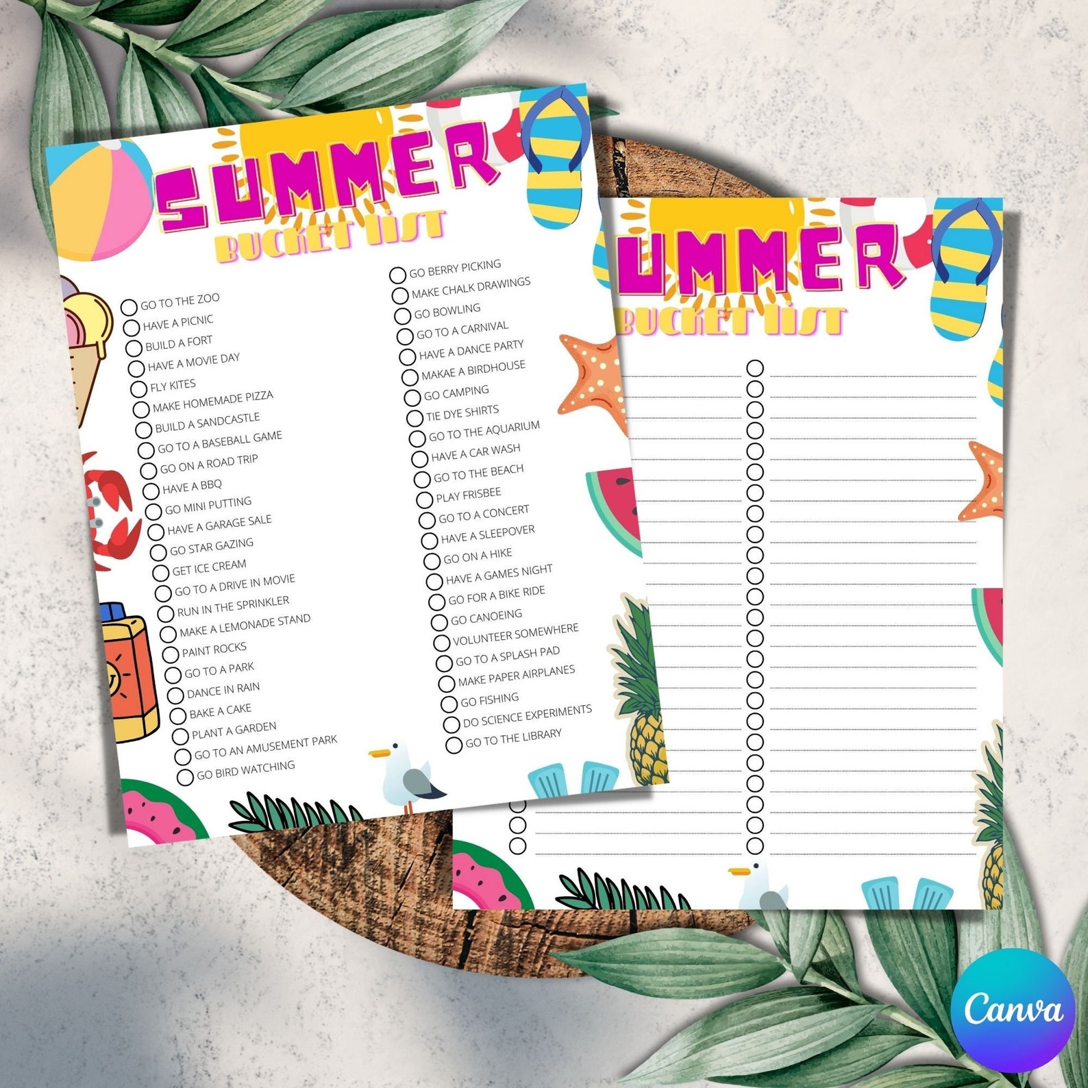 Summer Bucket List Printable, Summer Activities, Summer Organization ...