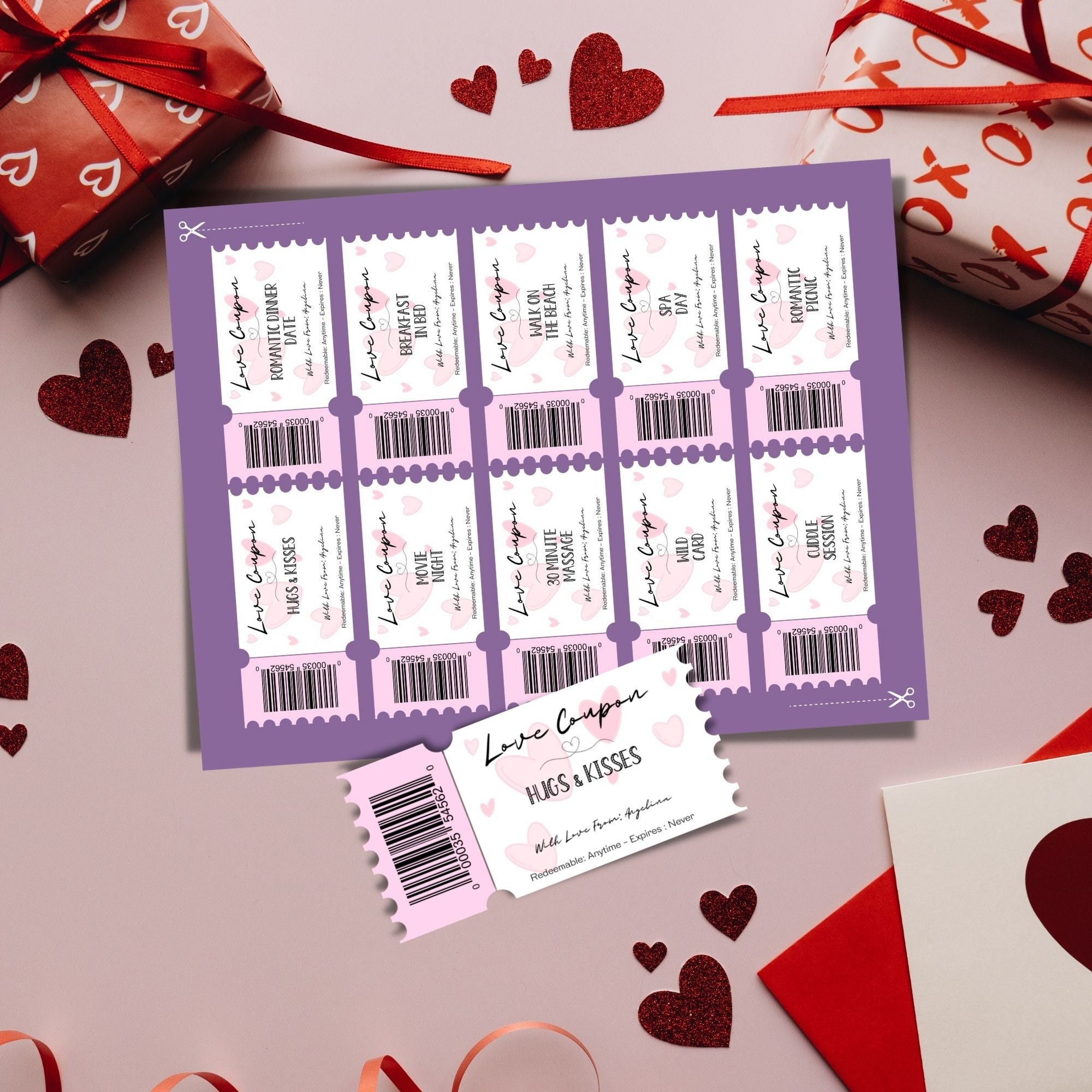 EDITABLE Love Coupon Book, Printable Love Coupon Book, Valentine's Day ...