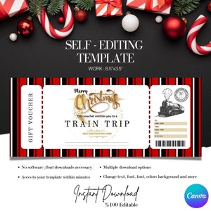 Christmas Train Ticket Template, North Pole Express Ticket, Christmas ...