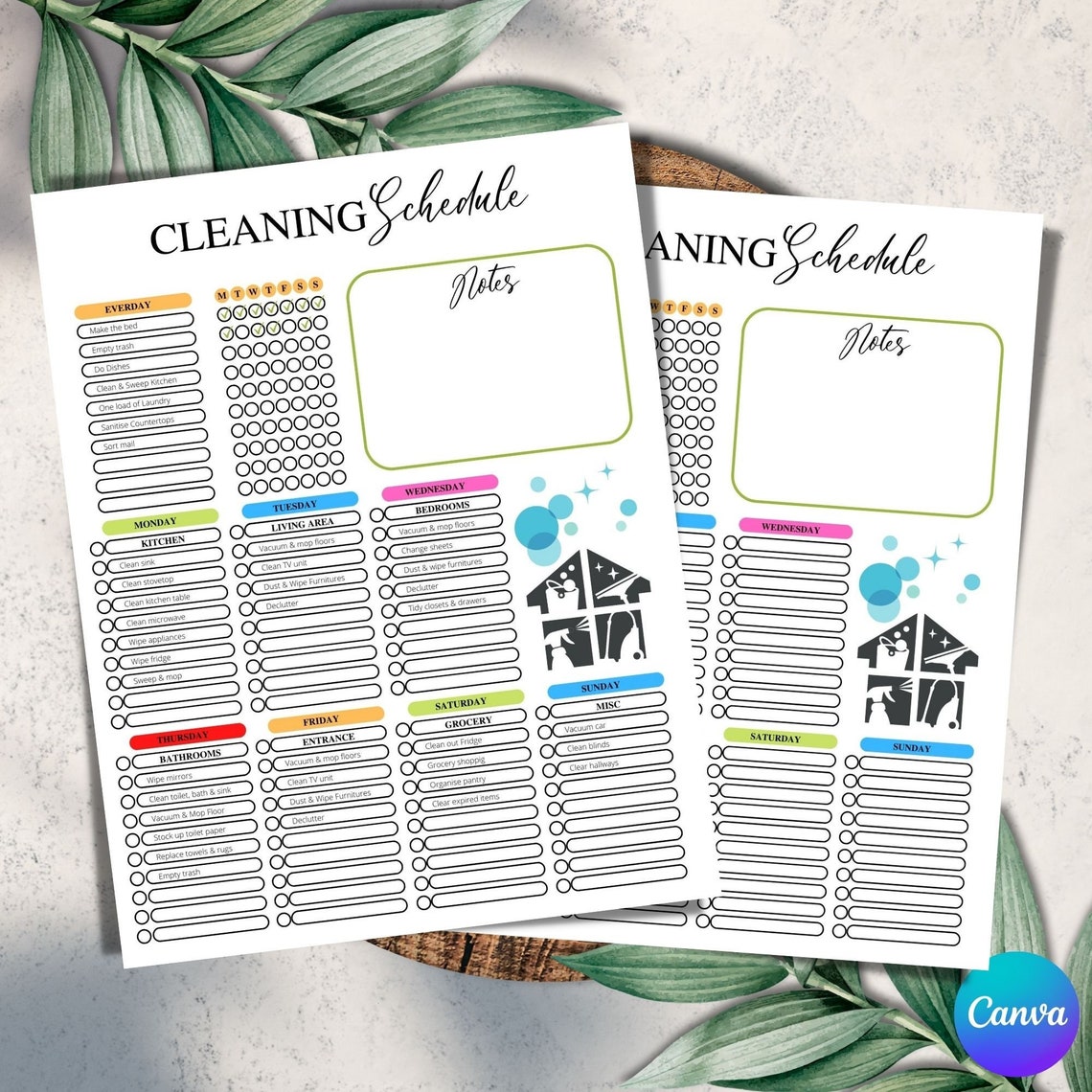 Custom Cleaning Schedule Cleaning Checklist Chore List - Etsy