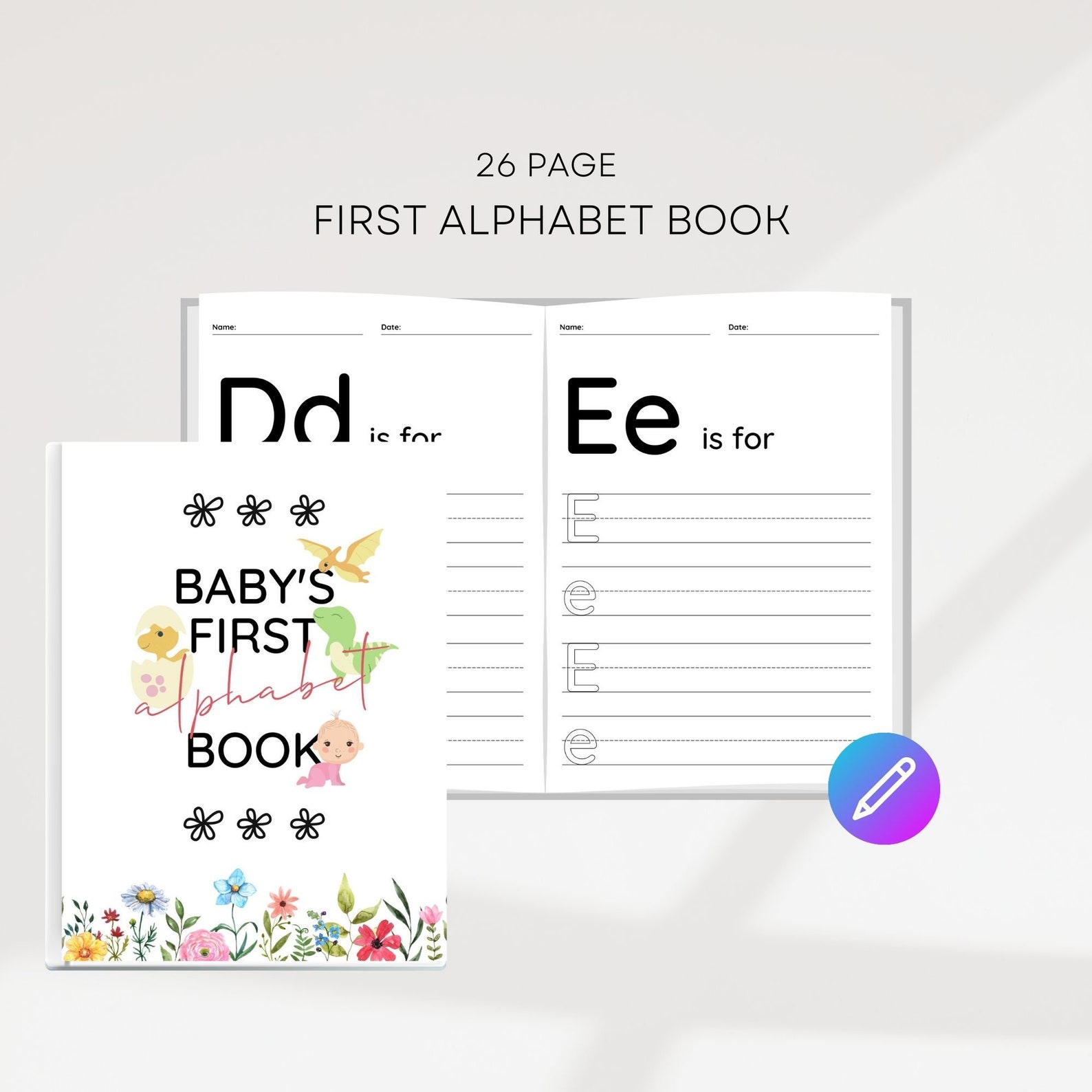 Editable ABC Book Baby Shower Game, Printable Alphabet Baby Book ...