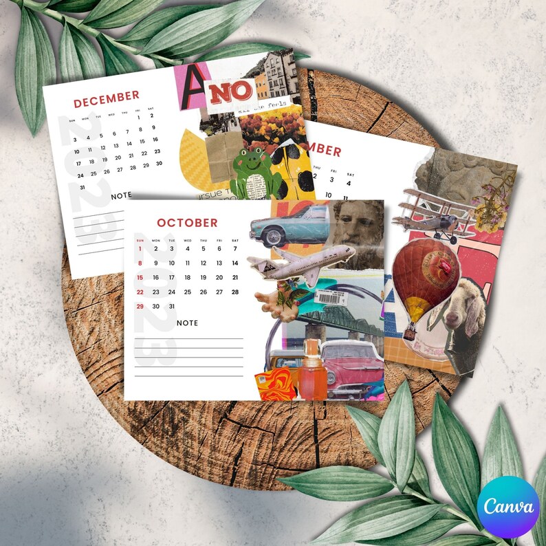 Editable 2023 Calendar Collage Template, Printable 2023 Calendar With ...
