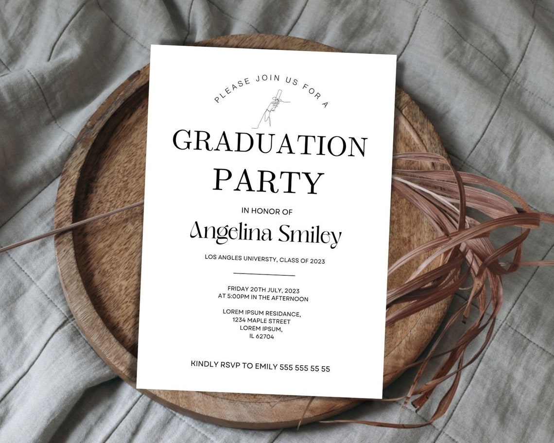 Editable Graduation Party Invitation, Printable Grad Party Invites ...
