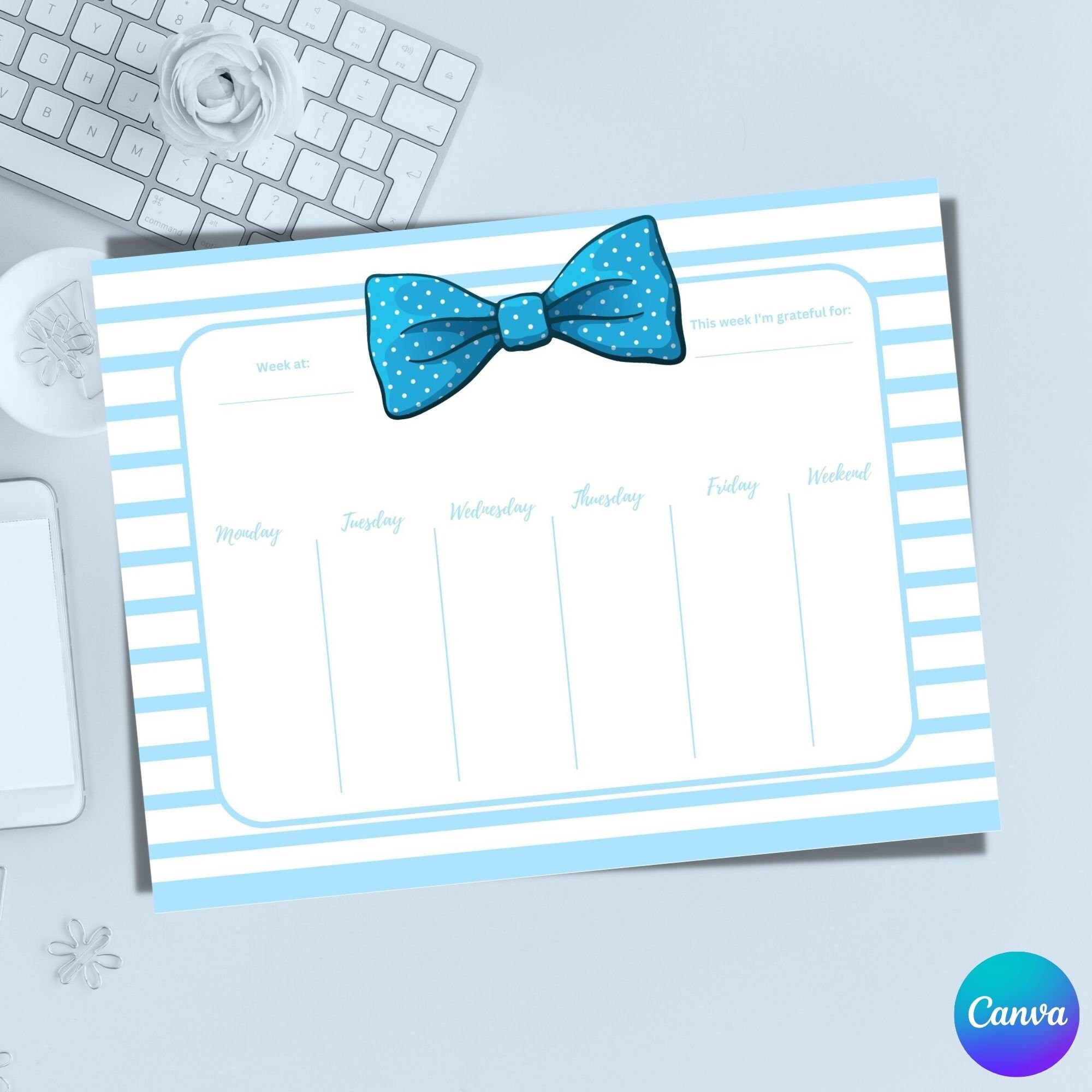 Editable Weekly Planner for Boys, Printable Boys Planner, Custom ...