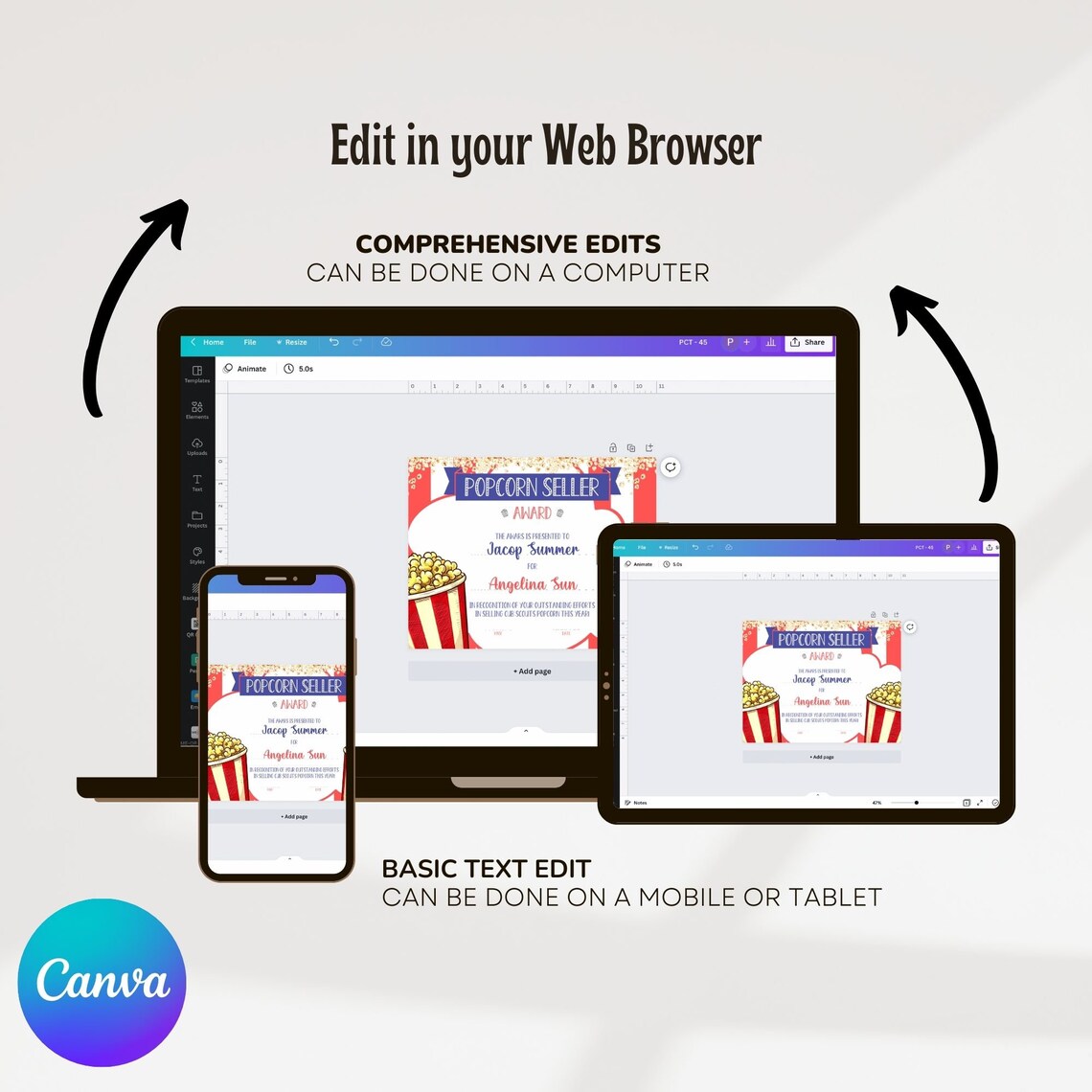 Editable School Popcorn Sales Award Certificate, Cub Scout Popcorn ...