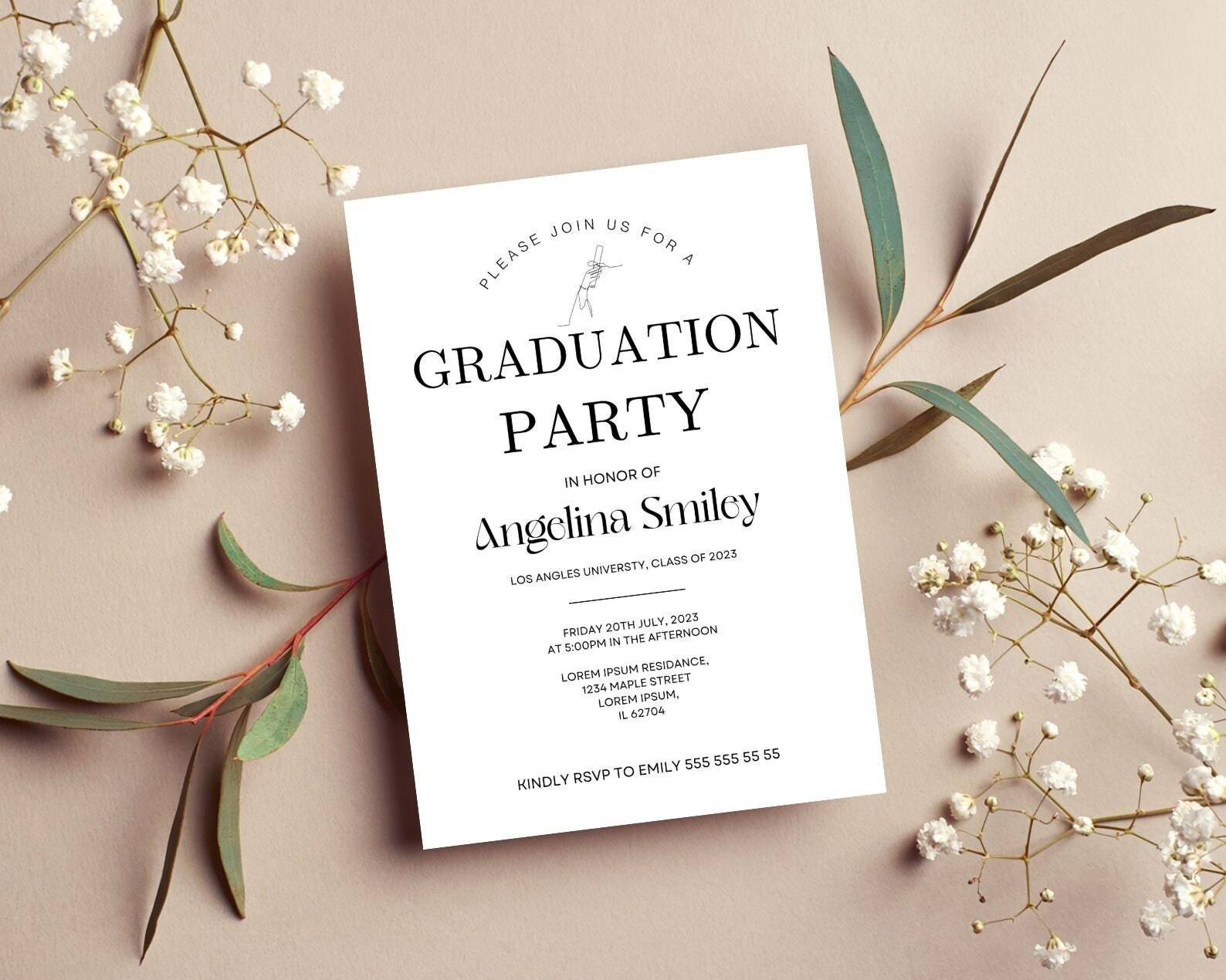 Editable Graduation Party Invitation, Printable Grad Party Invites ...