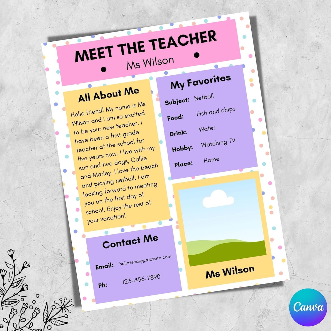 Editable Meet the Teacher Template, ADD the PHOTO, Teacher Newsletter ...