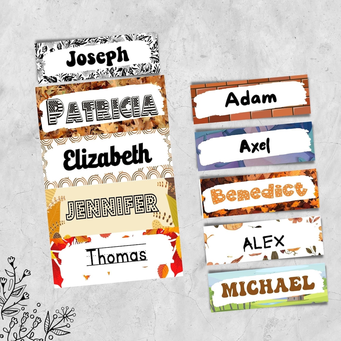 Modèle d'étiquettes de nom personnalisé, étiquettes de nom de bureau ...