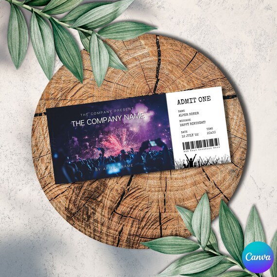 Editable Concert Ticket Template Printable Concert Ticket | Etsy