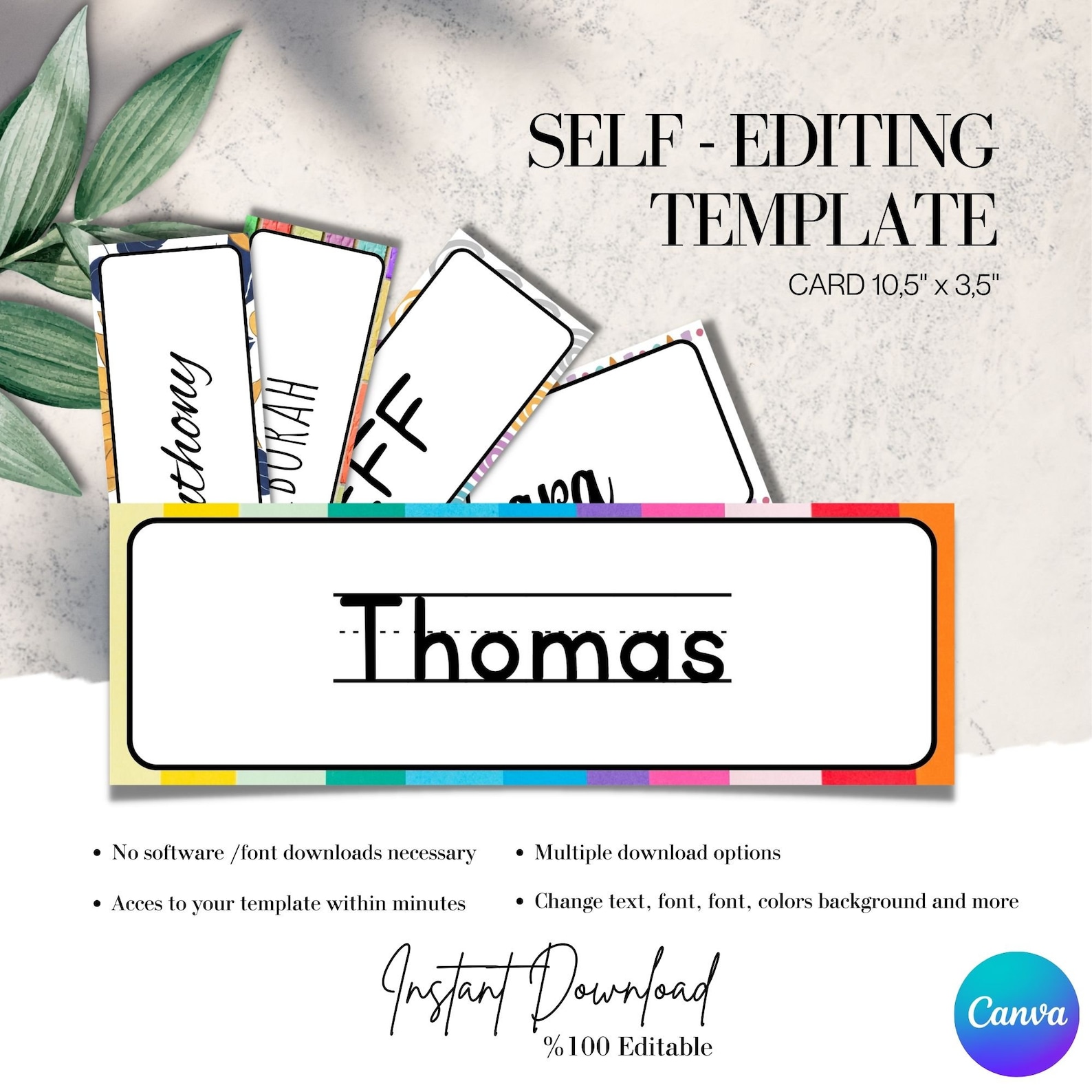 Editable Name Tags Template, 20 FONTS, Editable School Supply Labels ...