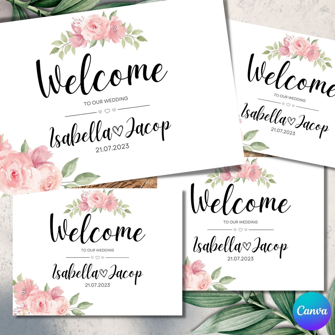 Editable Welcome Sign Welcome Sign Template Wedding Welcome - Etsy Portugal