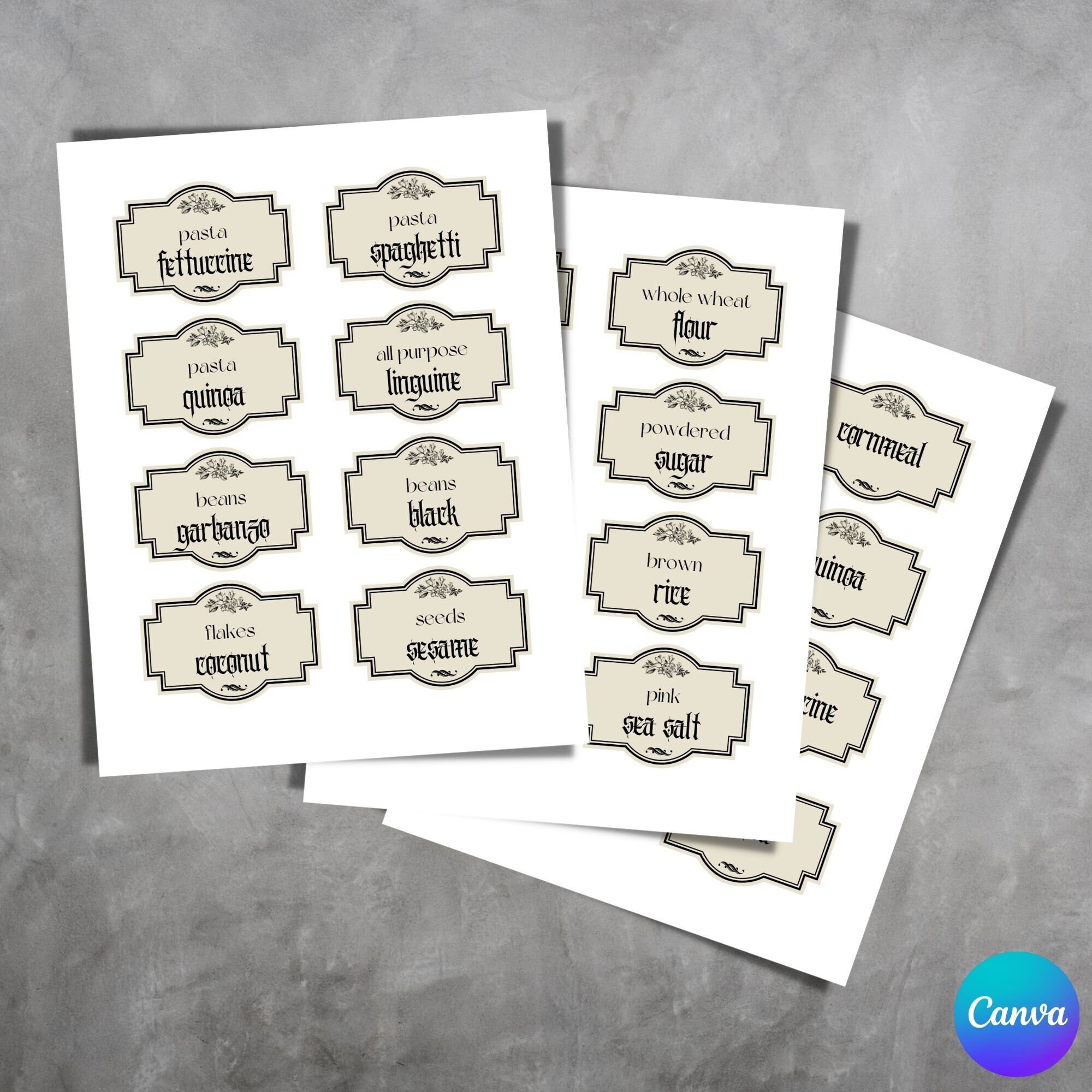 Printable Vintage Pantry Labels, Editable Kitchen Organisation Labels ...