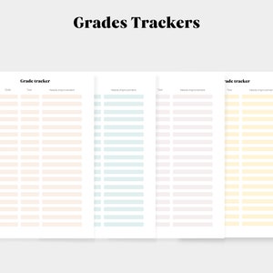 Grade Trackers for Students Printable PDF - Etsy