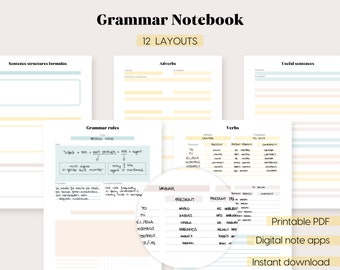 Language Learning Printables PDF Notebook grammar | Etsy