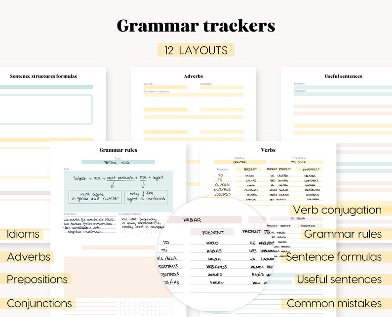 Language Learning Notebook - Complete Study Pack - Printable Tracker ...