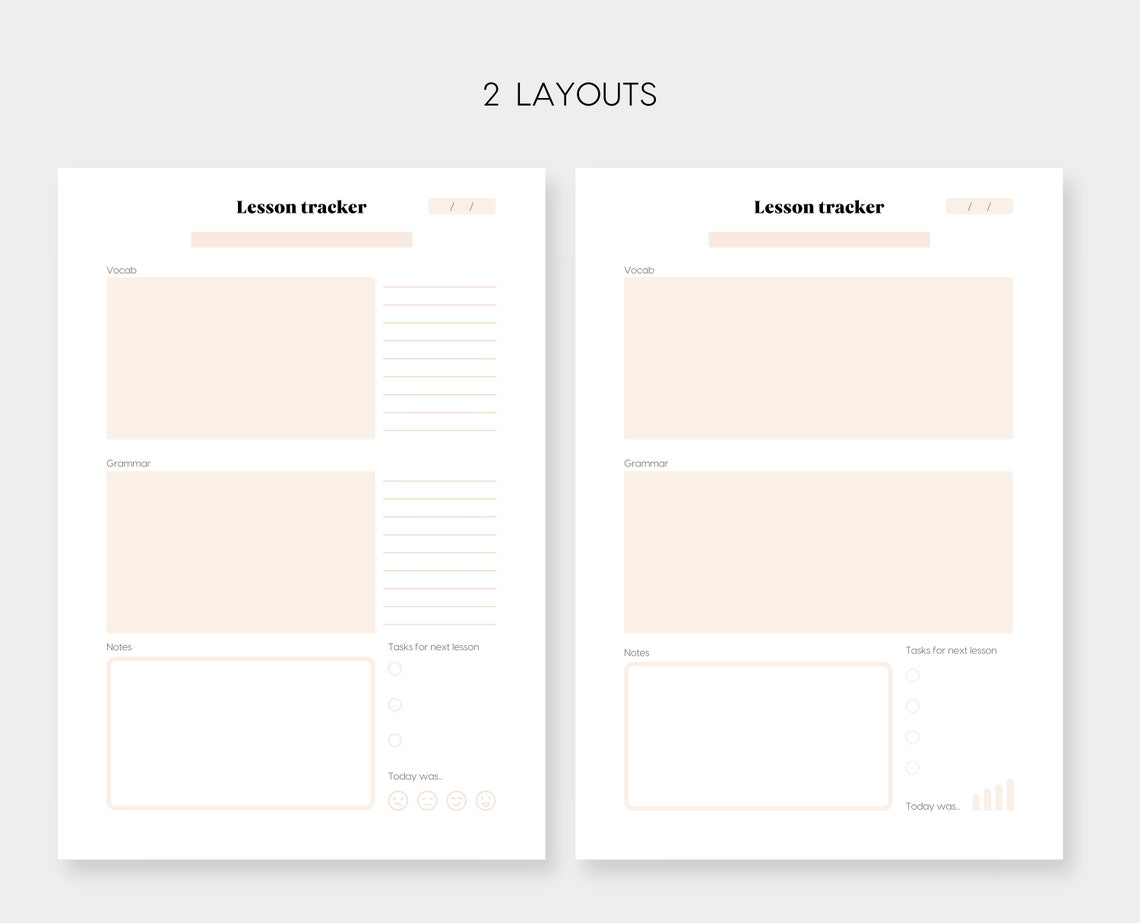 Lesson Trackers for Language Learning - Etsy