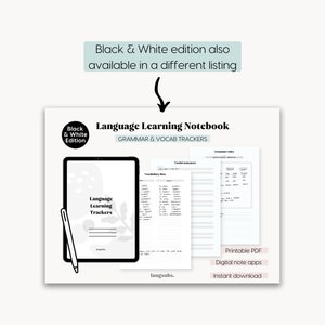 Language Learning Notebook - Complete Study Pack - Printable Tracker ...