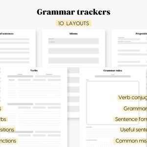 Language Learning Printables PDF Notebook grammar Vocabulary Media ...