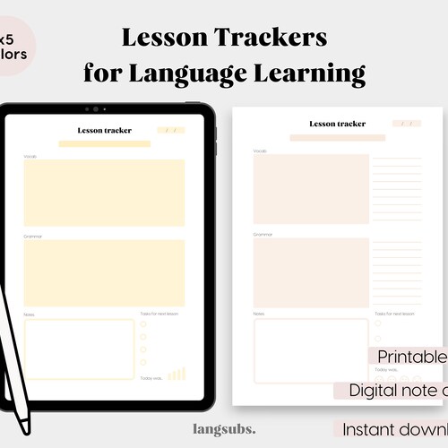 Lesson Trackers for Language Learning - Etsy