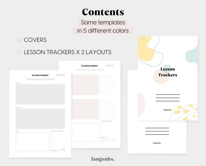 Lesson Trackers for Language Learning - Etsy