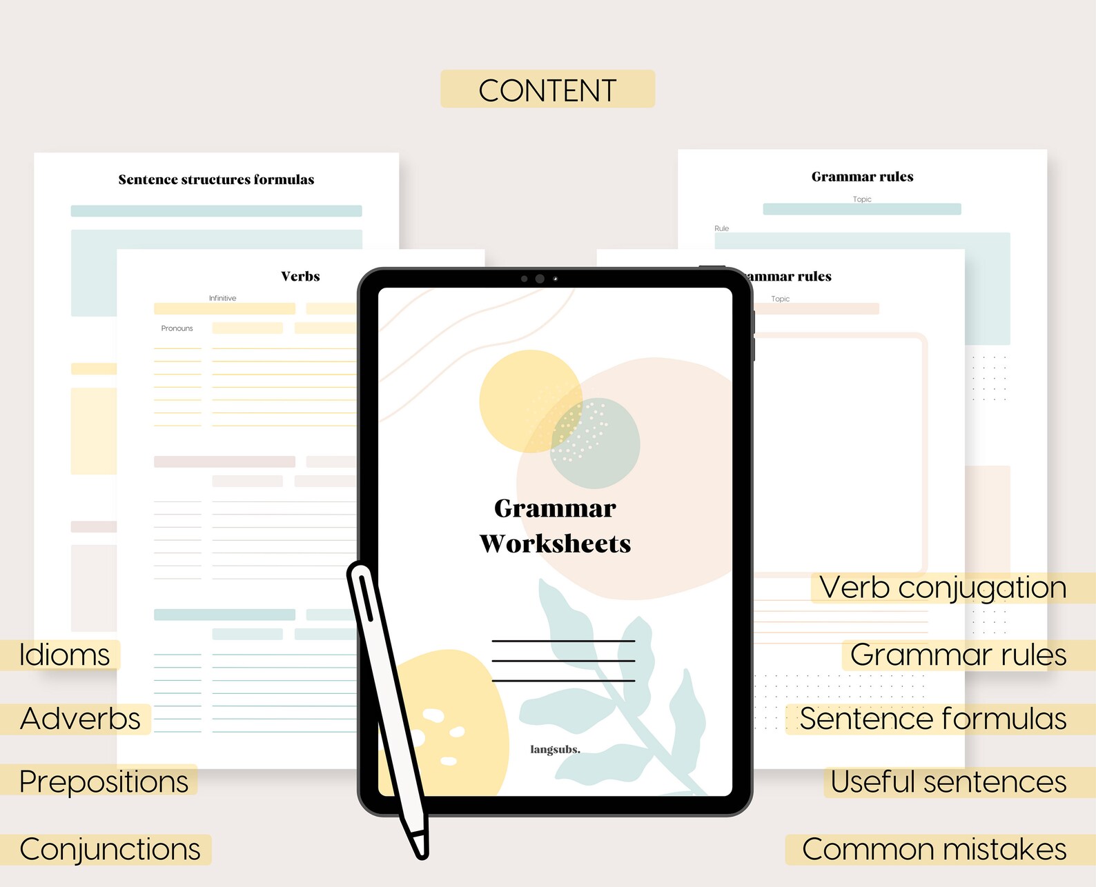 Grammar Notebook - Language Learning Printables PDF Notebook - Etsy