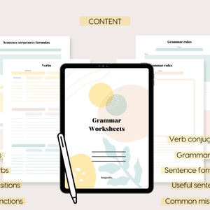 Grammar Notebook - Language Learning Printables PDF Notebook - Etsy