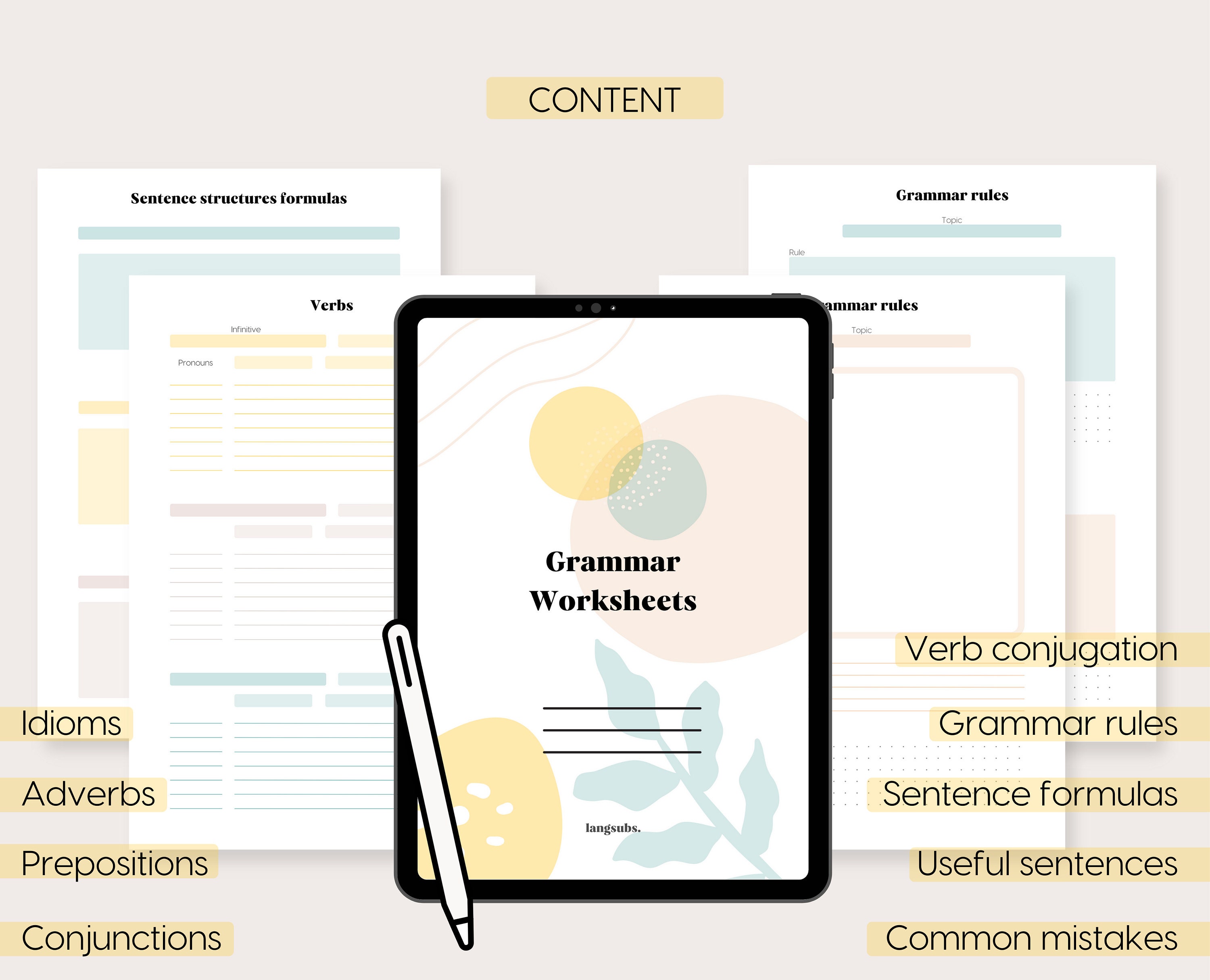 Grammar Notebook - Language Learning Printables PDF Notebook - Etsy