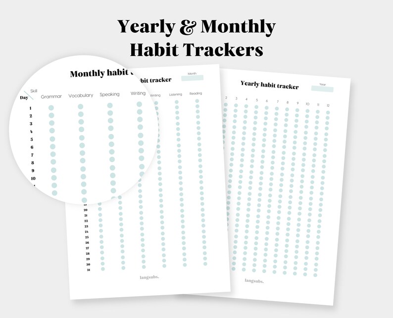 Language Study Planner - PDF Printable Notebook Tracker - Etsy