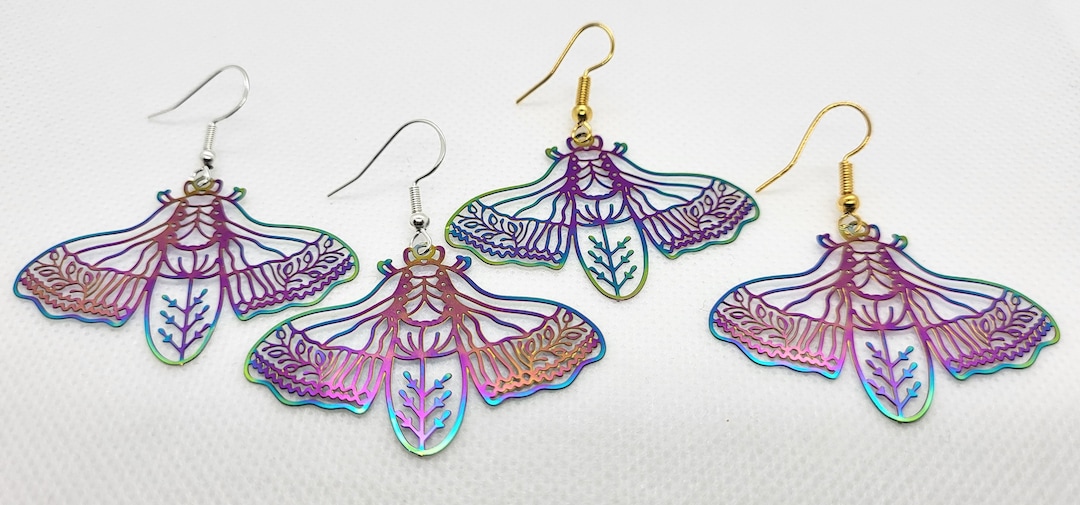 Cicada / Moth Anodized Filigree Gold or Silver Plated - Etsy
