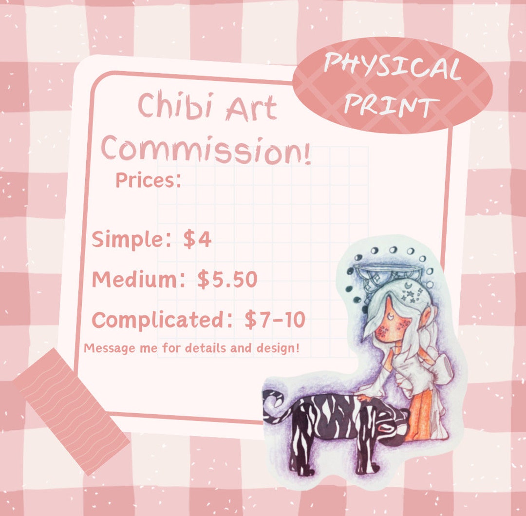 Chibi-style Art Commission Prices Vary , Physical Print - Etsy