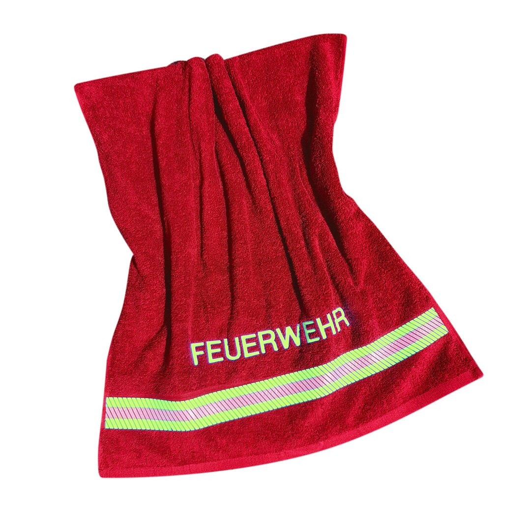 Towel Fire Brigade Red With Reflective Stripes 100 X 50 Cm - Etsy