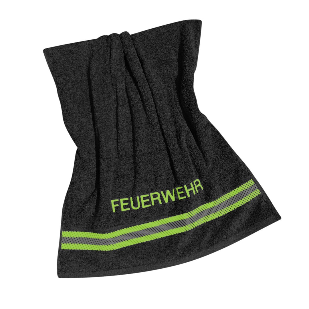 Bath Towel Fire Brigade Black With Reflective Stripes 140 X 70 Cm - Etsy
