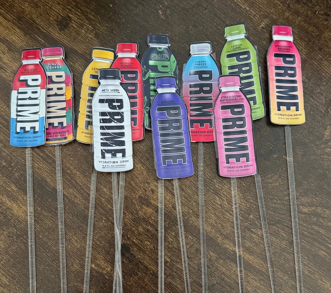 15x Digital Prime Drink Inspired Cake Toppers Small Bottles Print at ...