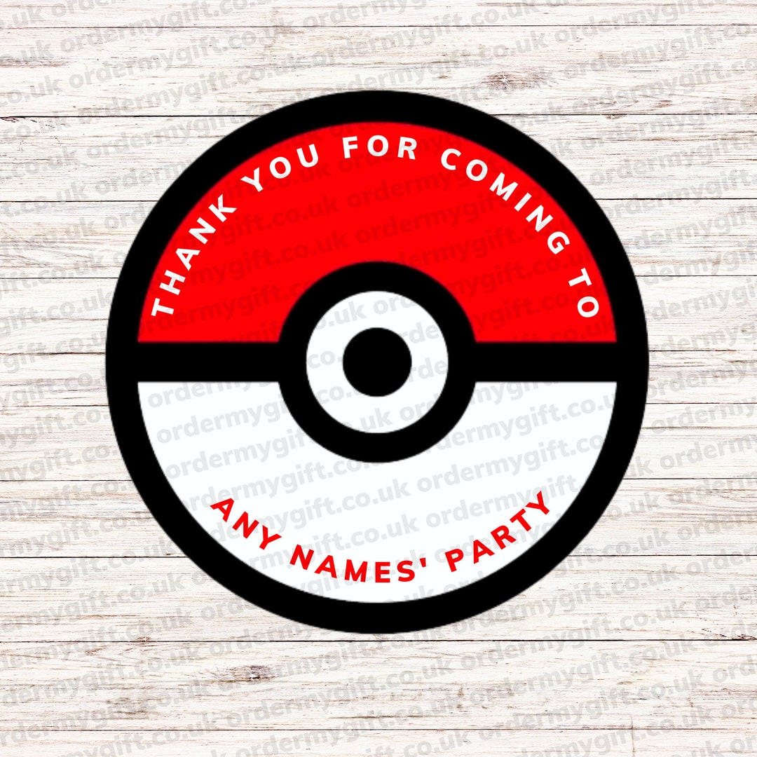 24 X Pokemon Pokeball Inspired Party Stickers Labels for Sweet Cones ...