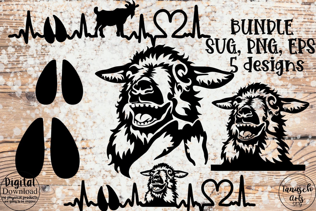 Peeking Happy Goat SVG Bundle Clapping Hands Heartbeat - Etsy Canada