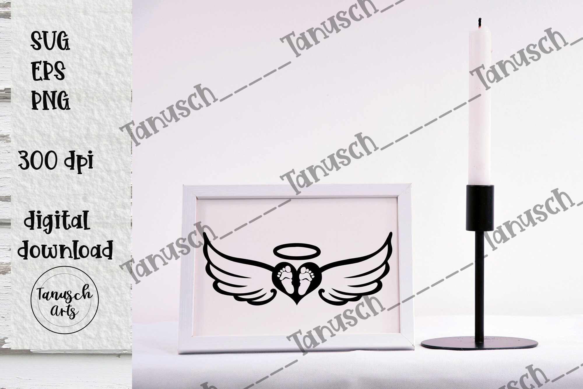 Angel Wings Child Loss SVG Memorial in Loving Memory Cut Files for ...