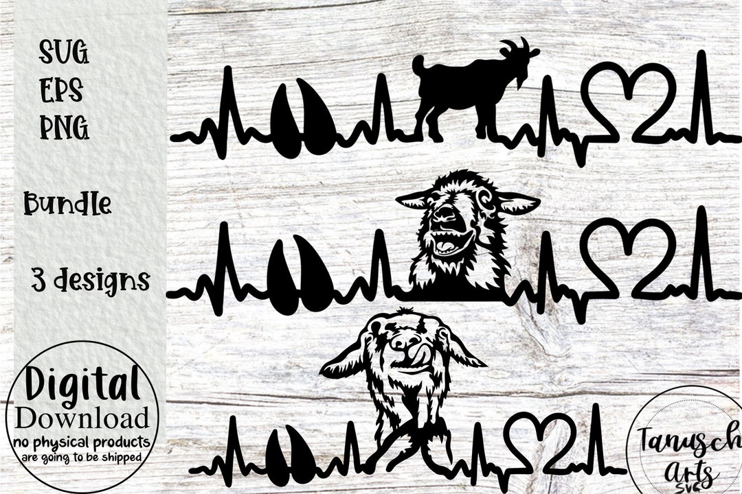 Goat Heartbeat SVG Bundle Clapping Hands Farm Animals Cut File - Etsy
