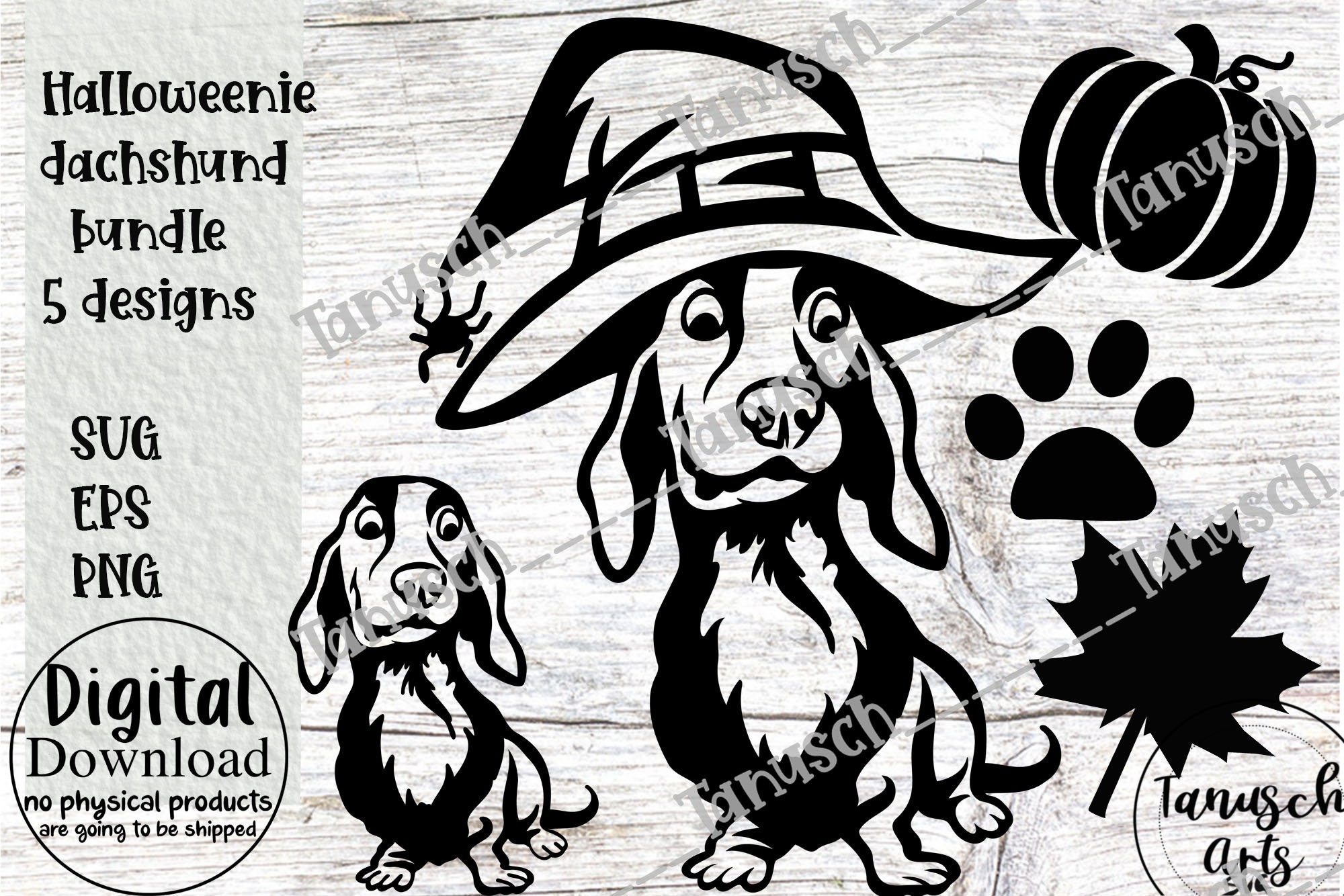 Dachshund Halloweenie SVG Bundle Halloween Witch Hat Dog Cut - Etsy