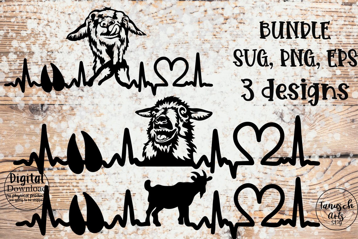 Goat Heartbeat SVG Bundle Clapping Hands Farm Animals Cut File - Etsy