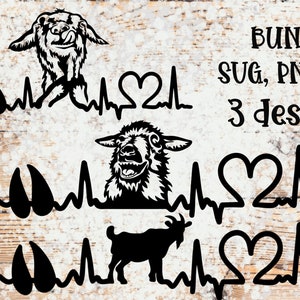 Goat Heartbeat SVG Bundle Clapping Hands Farm Animals Cut File for ...