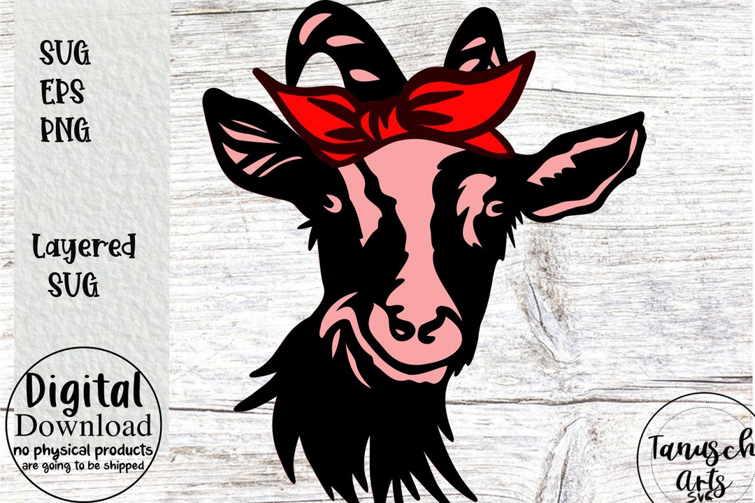 Goat Head With Bandana SVG Farm Animal Layered Cut File for - Etsy ...