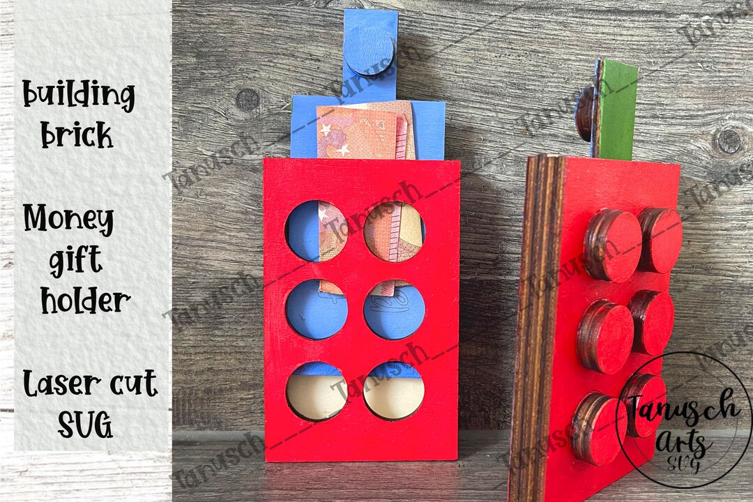 Building Brick Gift Card or Money Holder Laser SVG Birthday Gift ...