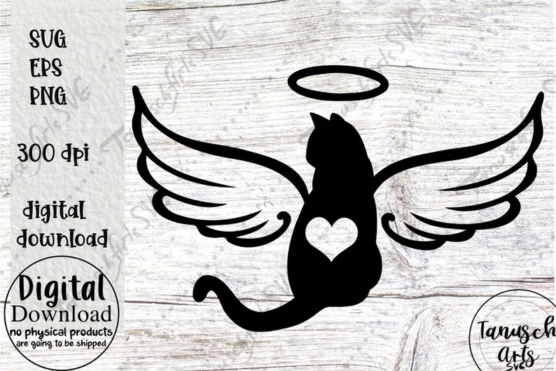 Angel Wings SVG Cat Loss Pet Memorial in Loving Memory Cut Files for ...